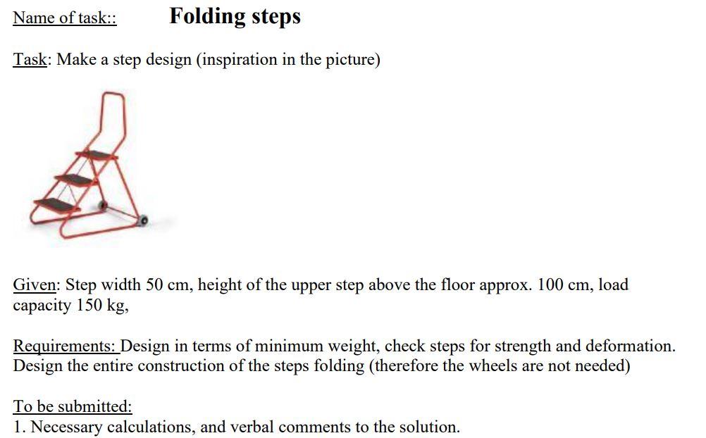 Name of task:: Folding steps Task: Make a step design | Chegg.com