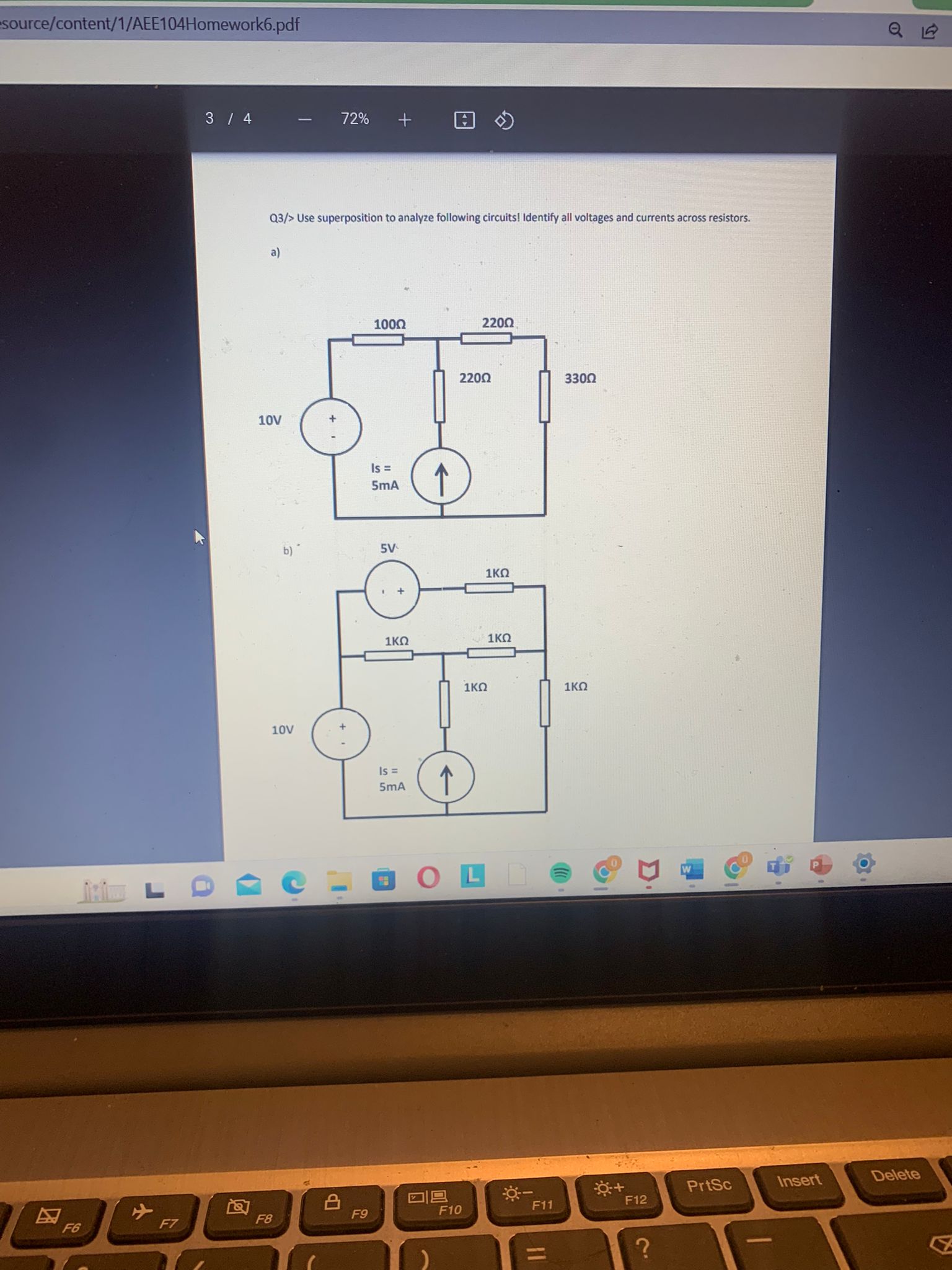 Solved Q3/> Use superposition to analyze following circuits! | Chegg.com