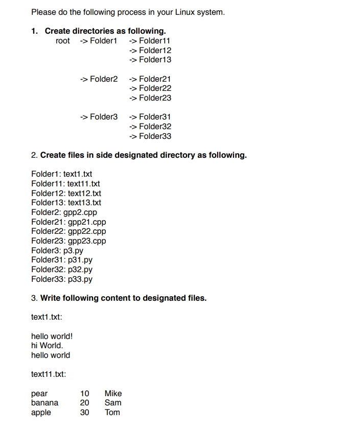 Solved Please do the following process in your Linux system. | Chegg.com