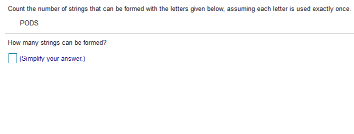 Solved Count the number of strings that can be formed with | Chegg.com