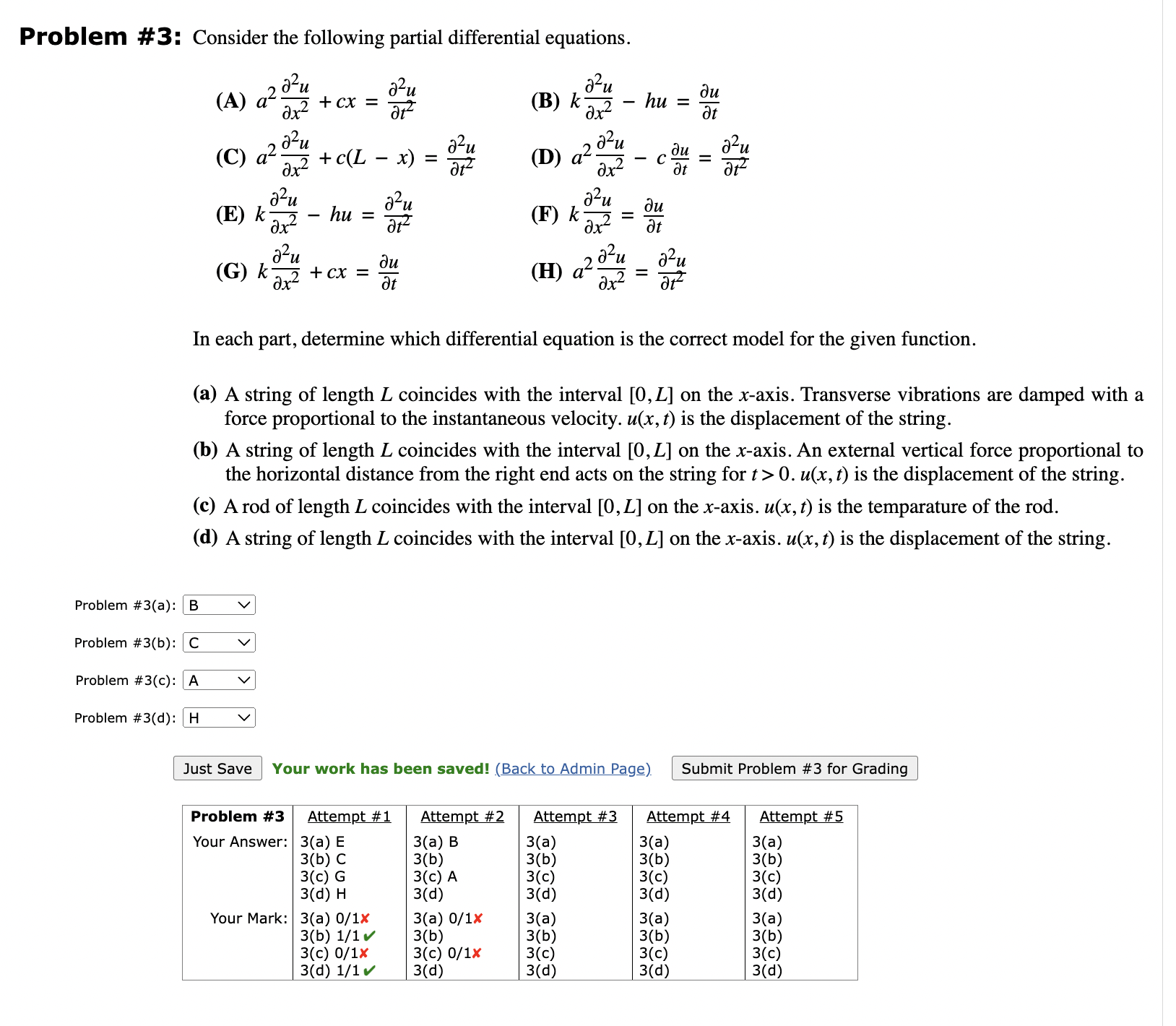 Solved Problem #3: Consider the following partial | Chegg.com