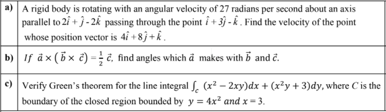 Solved a) A rigid body is rotating with an angular velocity | Chegg.com