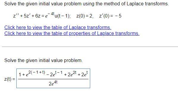 Solved Solve the initial value problem below using the | Chegg.com