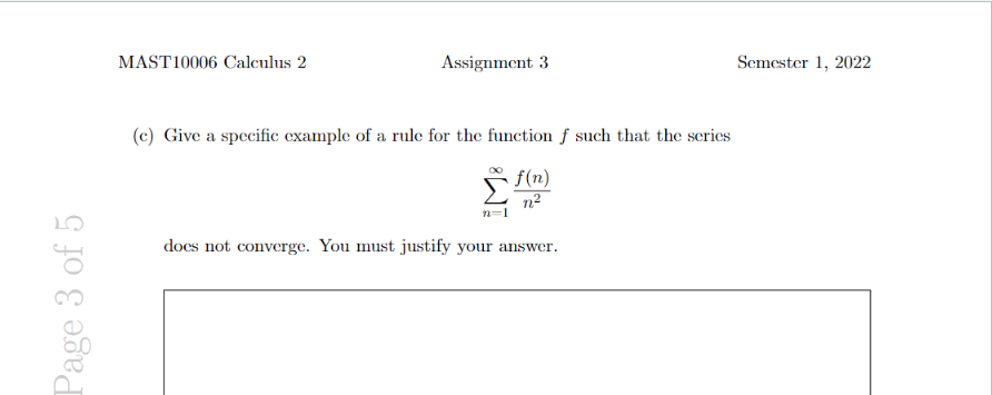 MAST10006 Calculus 2 Assignment 3 Semester 1, 2022 | Chegg.com
