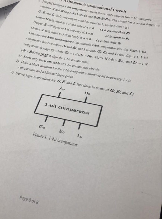 Solved Arithmeticcombinational Circuit 4 Bit Unsigned A 2328