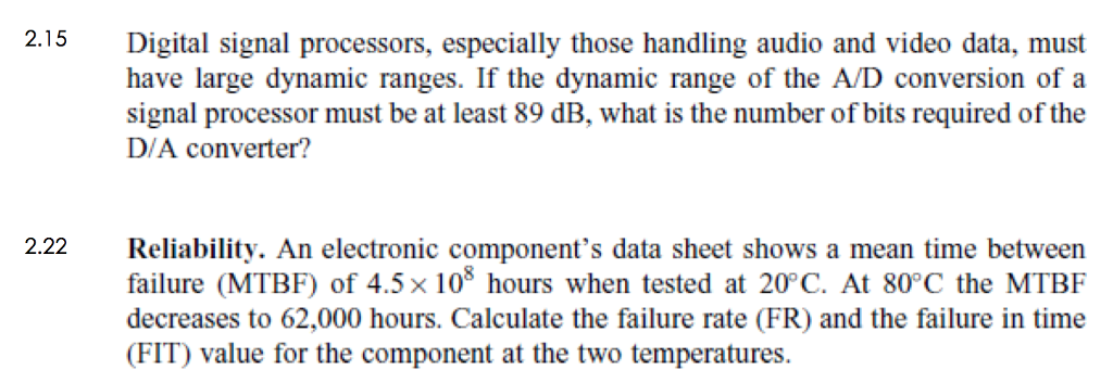 Solved 2.5 Digital signal processors, especially those | Chegg.com