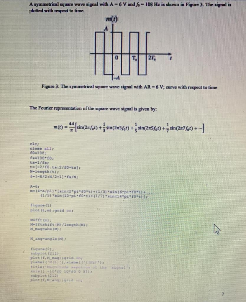 Solved A symmetrical square wave signal with A−6 V and | Chegg.com