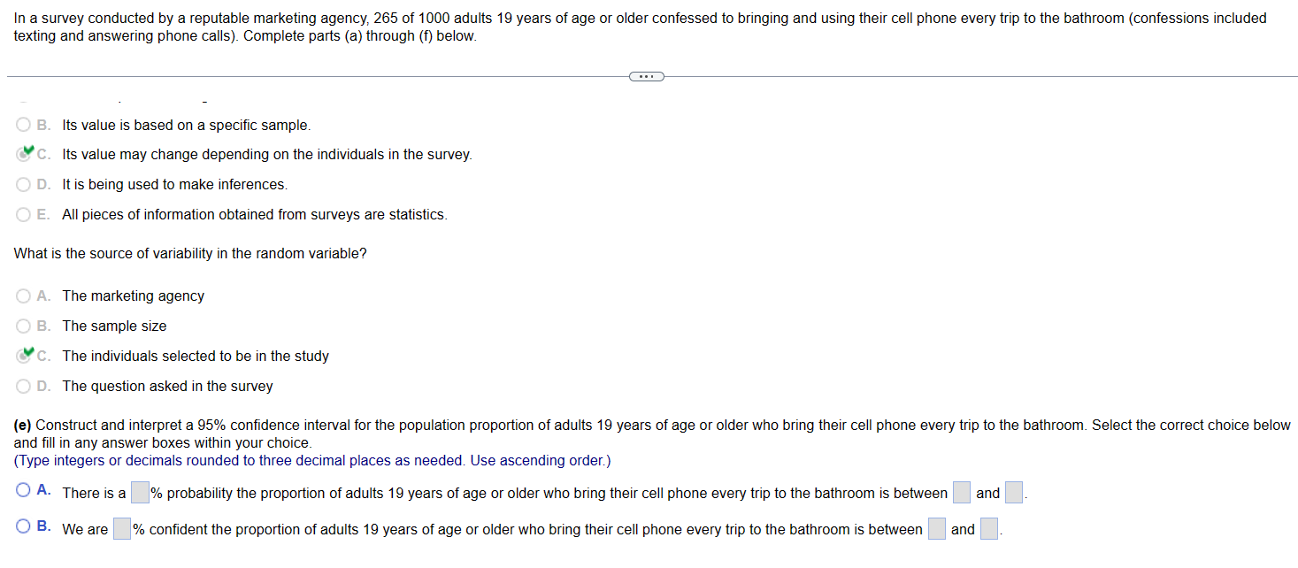 Solved texting and answering phone calls). Complete parts | Chegg.com