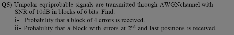 Solved Unipolar equiprobable signals are transmitted through | Chegg.com