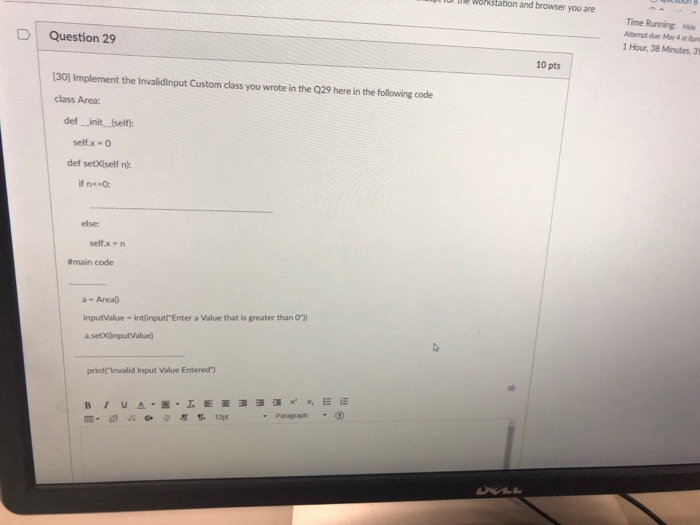 Solved Workstation and browser you are Time Running Hide 1 | Chegg.com