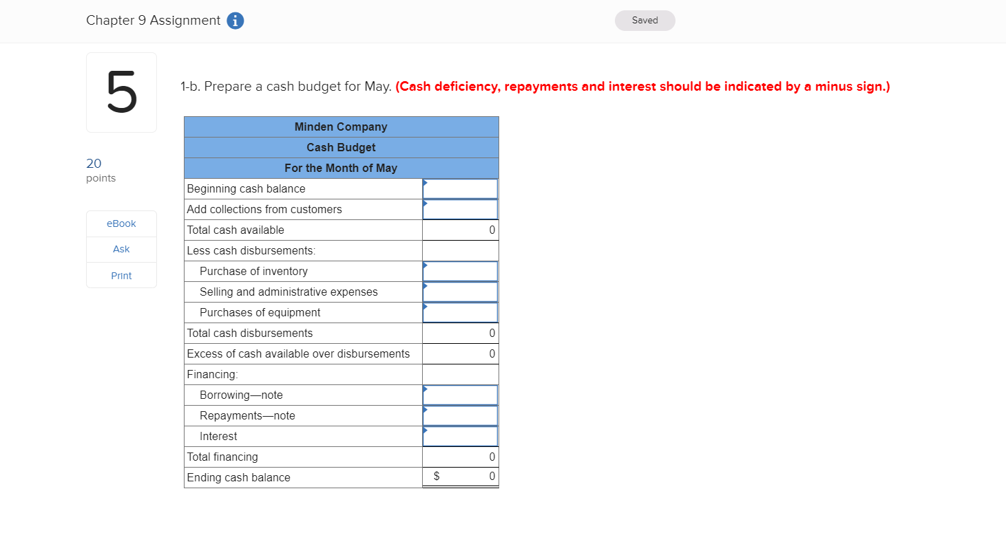 Solved Chapter 9 Assignment A Saved Help Save a Problem 9-18 | Chegg.com
