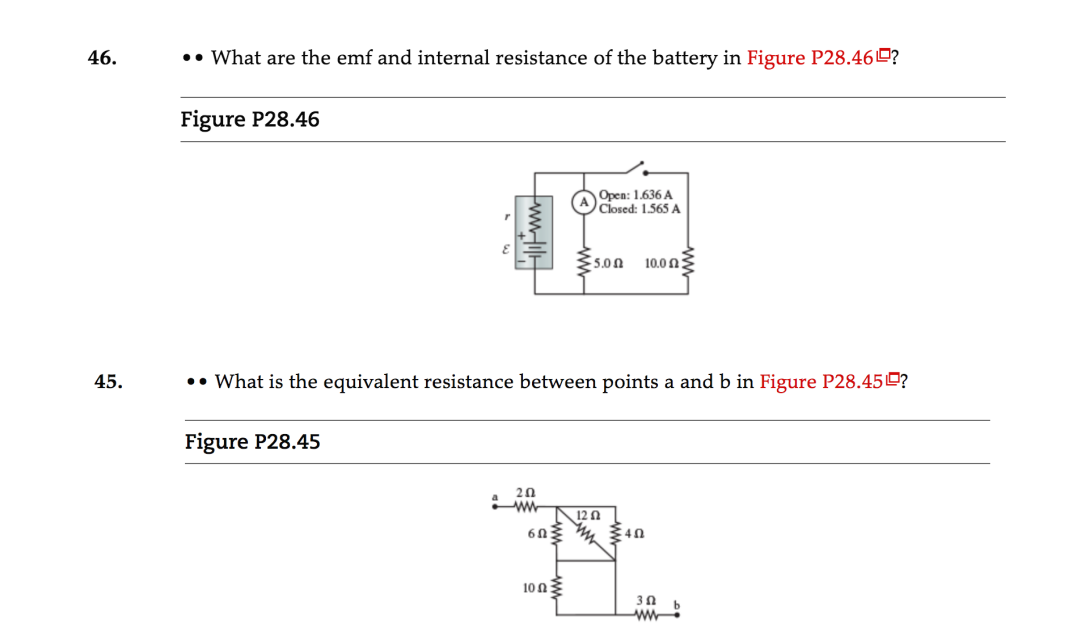 Solved -• What are the emf and internal resistance of the | Chegg.com