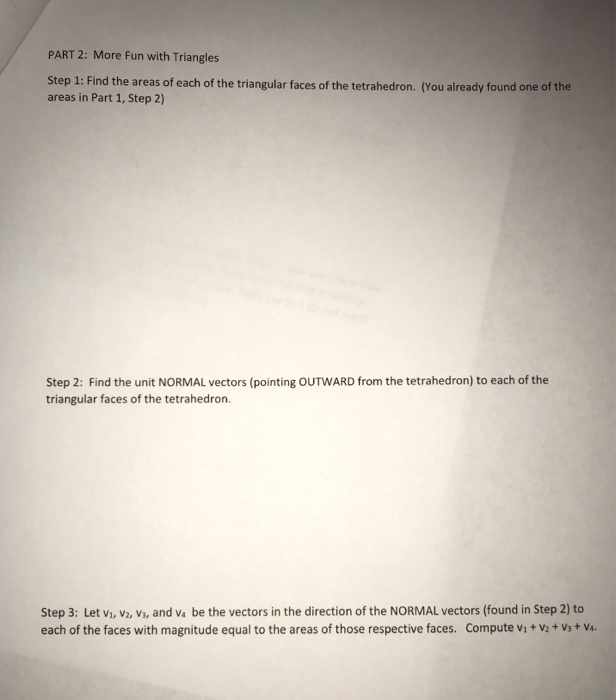 Solved NOVA Math 277 Mini-Project 2: Tetrahedrons Name Pick | Chegg.com