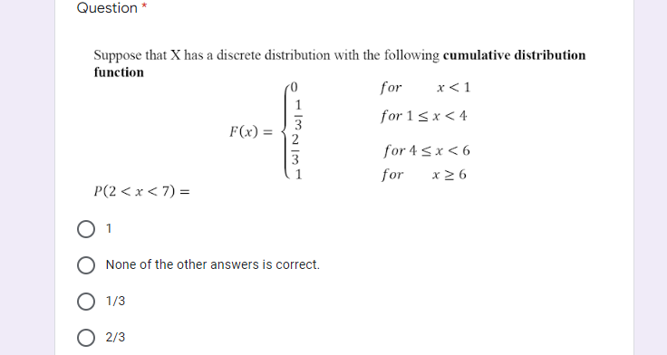 Solved Question * Suppose that X has a discrete distribution | Chegg.com