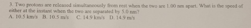 Solved Two protons are released simultaneously from rest | Chegg.com