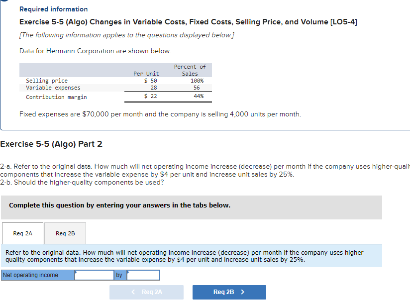 Solved Required information Exercise 5-5 (Algo) Changes in | Chegg.com