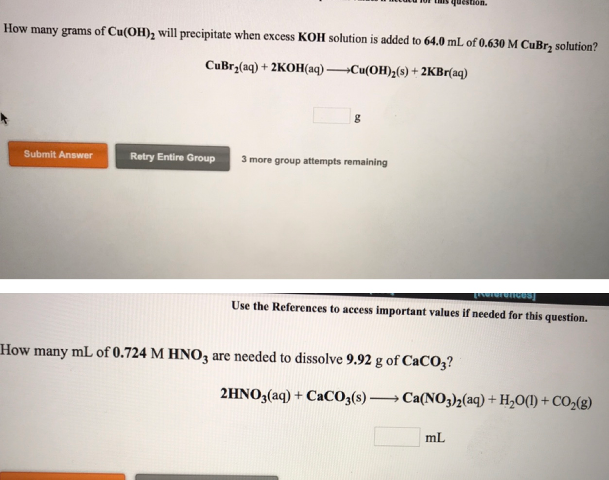 Solved question. How many grams of Cu(OH)2 will precipitate | Chegg.com