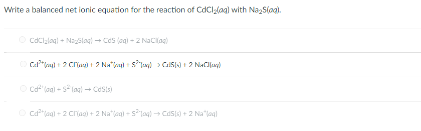 Solved Write a balanced net ionic equation for the reaction | Chegg.com