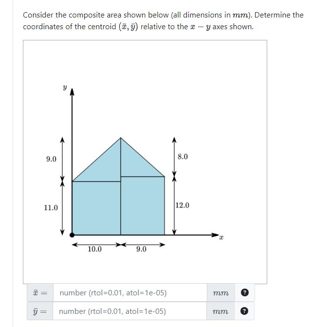 [Solved]: Consider the composite area shown below (all dime