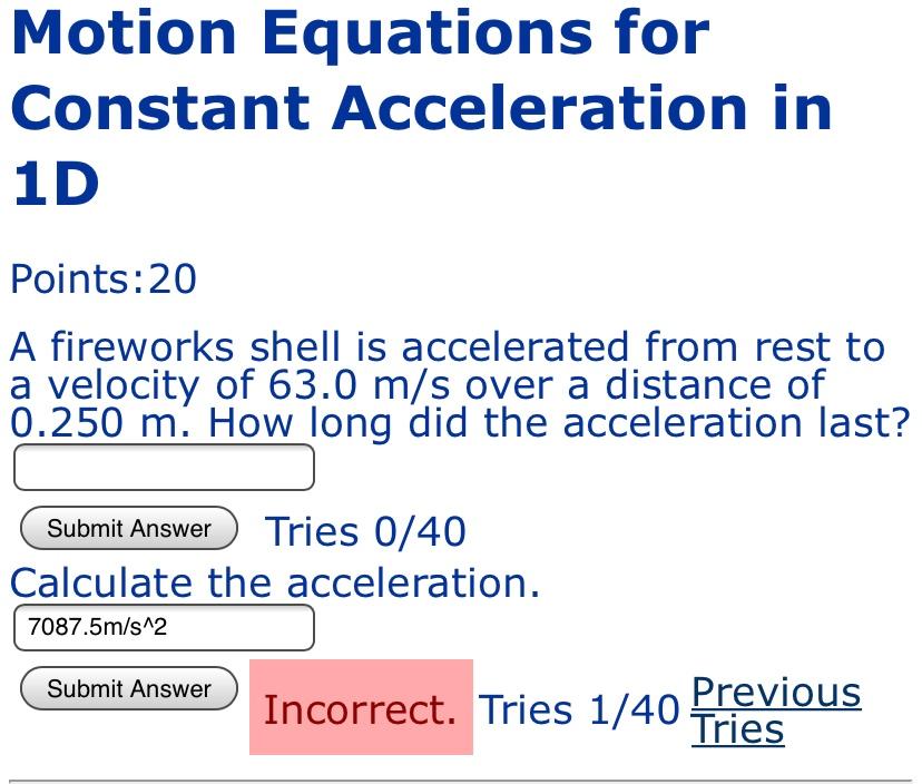 Solved Motion Equations for Constant Acceleration in 1D | Chegg.com