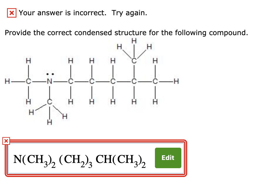 Solved [x] Your answer is incorrect. Try again. Provide the | Chegg.com