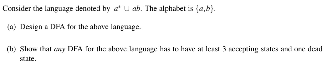 Solved Consider the language denoted by at U ab. The | Chegg.com