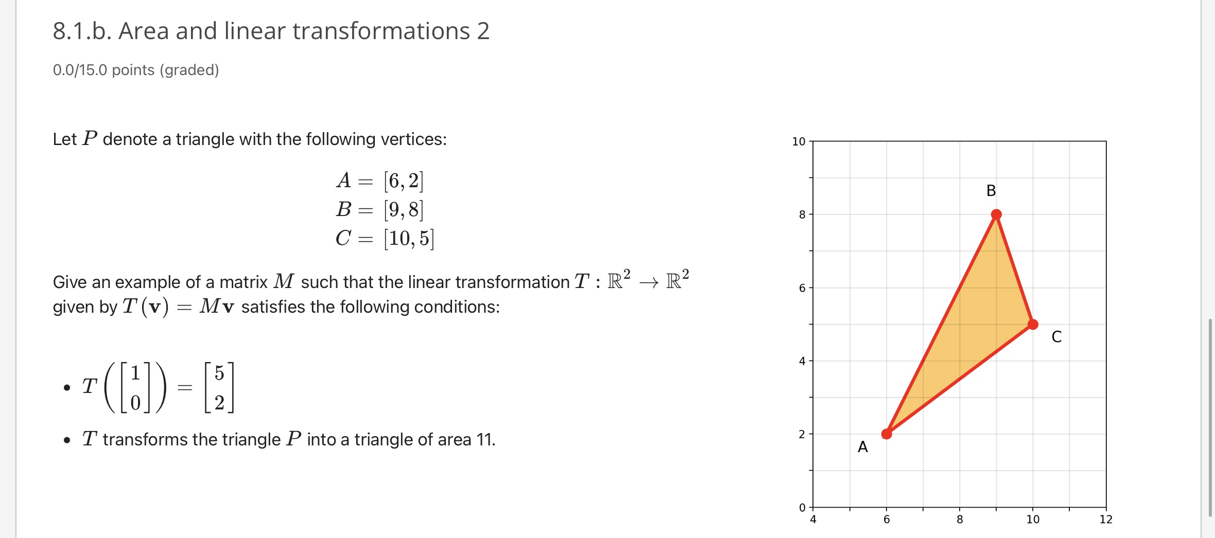 Solved 8.1. Area and linear transformations ๑ Bookmark this | Chegg.com