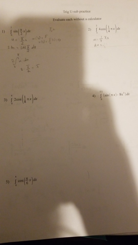 Solved please help me with this u substitution problem of | Chegg.com