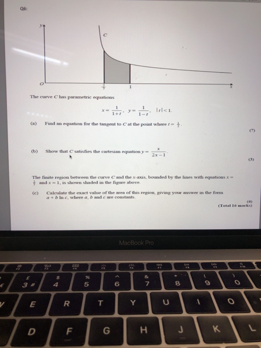 Solved Q6: The curve C has parametric equations (a) Find an | Chegg.com