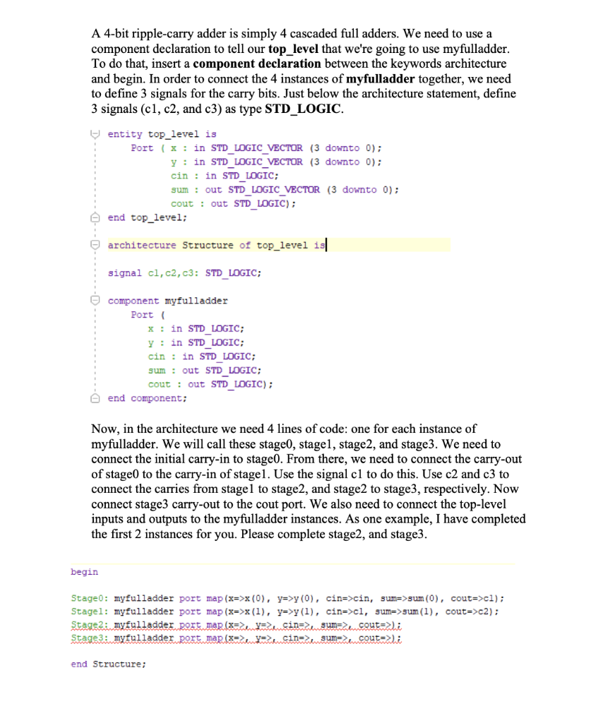 Solved VHDL, first pictures are the tutorial 2 that it | Chegg.com