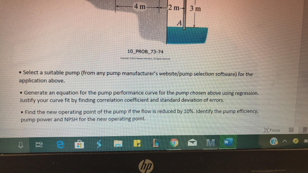 Problem statement: Water at 20°C is pumped from the | Chegg.com