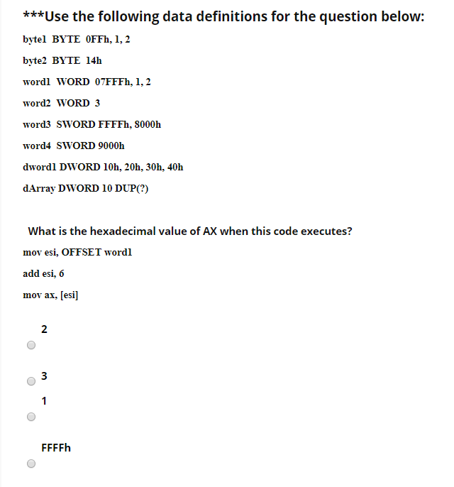Solved ***Use the following data definitions for the | Chegg.com