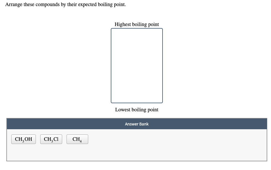 Solved Arrange these compounds by their expected boiling | Chegg.com