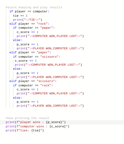 Solved from random import randint #creating a list of play | Chegg.com