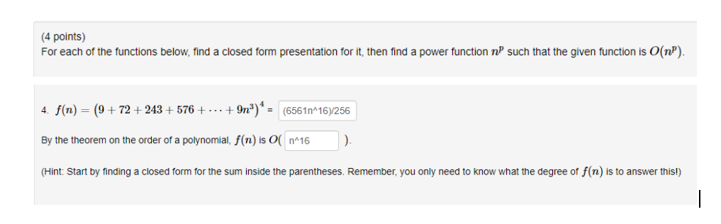 Solved (4 ﻿points)For each of the functions below, find a | Chegg.com