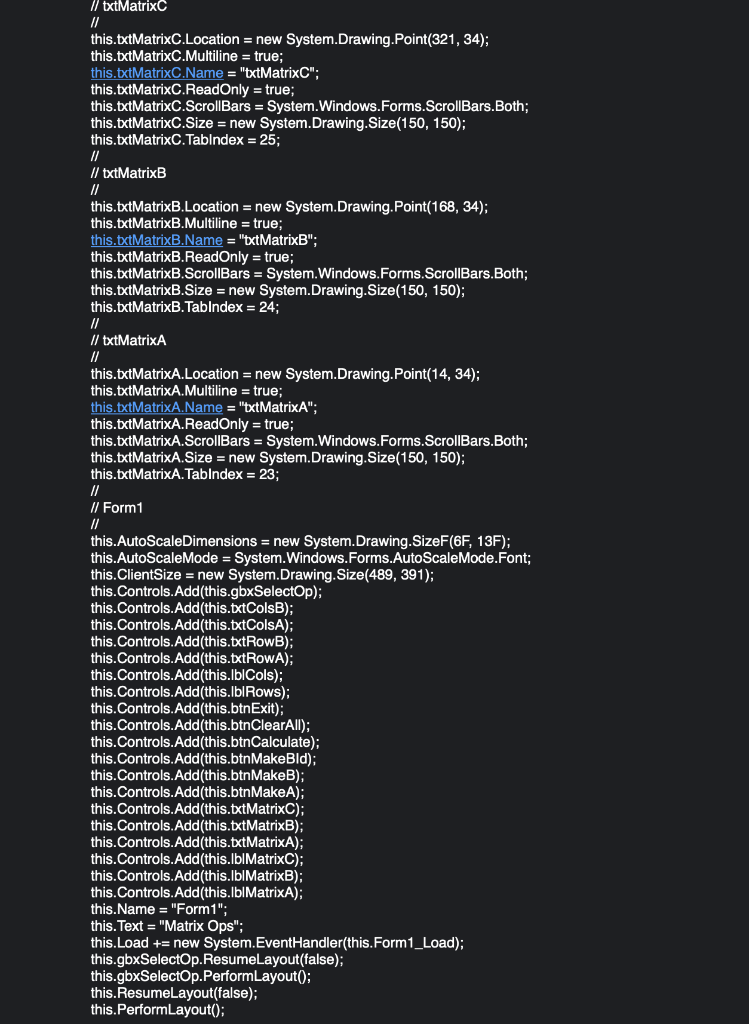 Solved CIS 3309 Section 2 Lab: Matrix Ops 2 Object Problem | Chegg.com