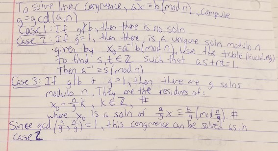 Solved Application of Linear Congruence problem (listed | Chegg.com