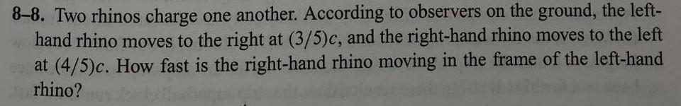 Solved 8–8. Two rhinos charge one another. According to | Chegg.com