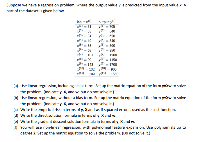 Suppose we have a regression problem, where the | Chegg.com