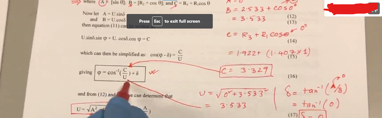 Solved A. sinφ+ B. cosφ=Cθ=0 ⇒ where (A) [sin | Chegg.com