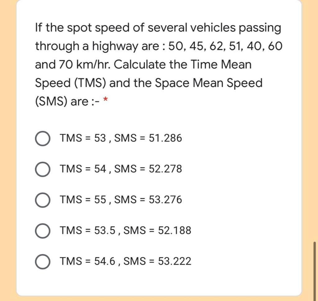 Solved If the spot speed of several vehicles passing through | Chegg.com