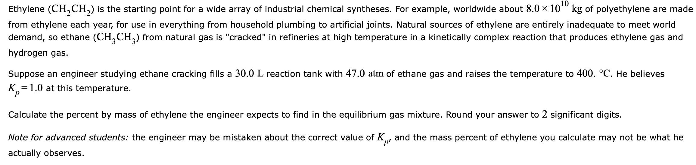 Solved Ethylene (CH2CH2) is the starting point for a wide | Chegg.com