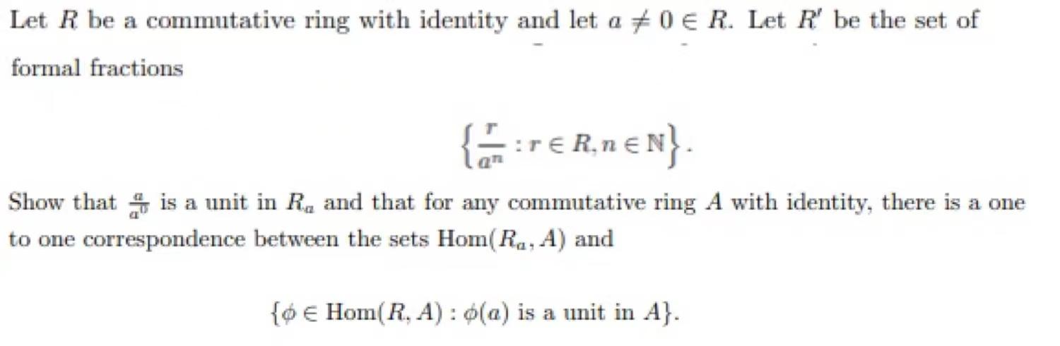 Let R be a commutative ring with identity and let a | Chegg.com