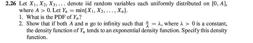 Solved 2.26 Let X1,X2,X3,… denote iid random variables each | Chegg.com