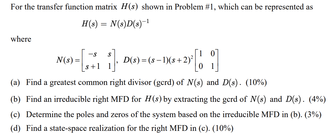 S- S I [+S H(S) = (s – 1)(8 +2) For the transfer | Chegg.com