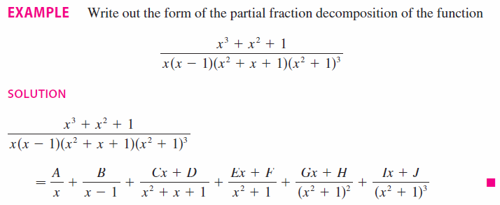 Solved Write Out The Form Of The Partial Fraction