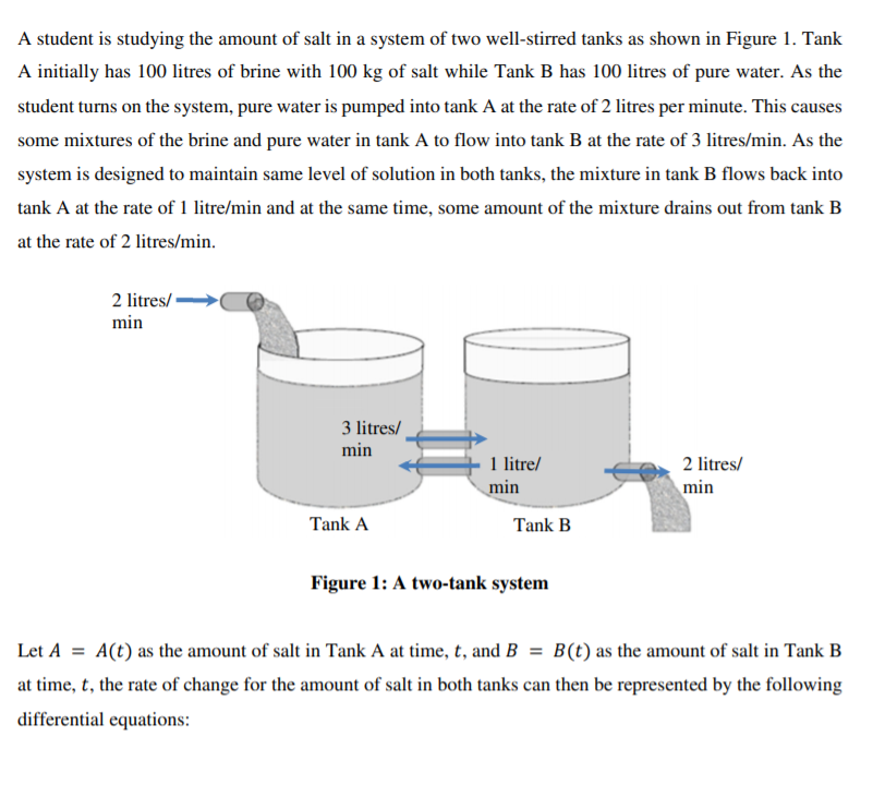 Solved A student is studying the amount of salt in a system | Chegg.com