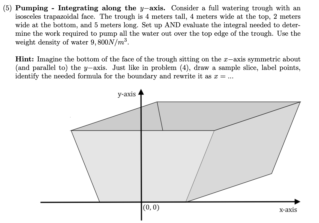 Solved Pumping - ﻿Intergrating along the y-axis. Consider a | Chegg.com