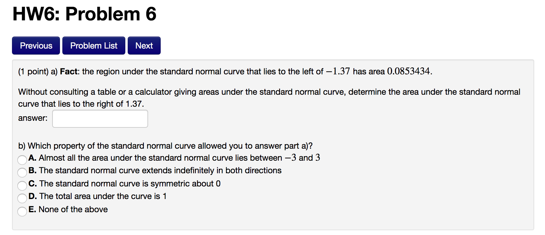 Solved HW6: Problem 6 Previous Problem List Next (1 point) | Chegg.com