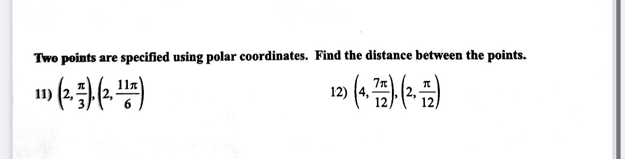 Solved Two points are specified using polar coordinates. | Chegg.com